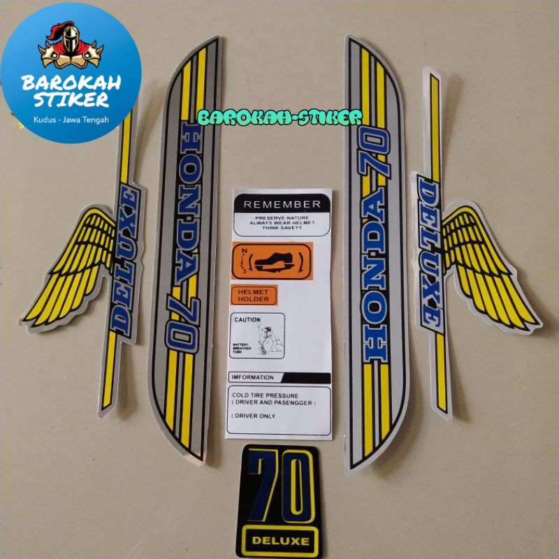 Striping polet stickers for honda 70 bekjul 1970 yellow motorbike ...