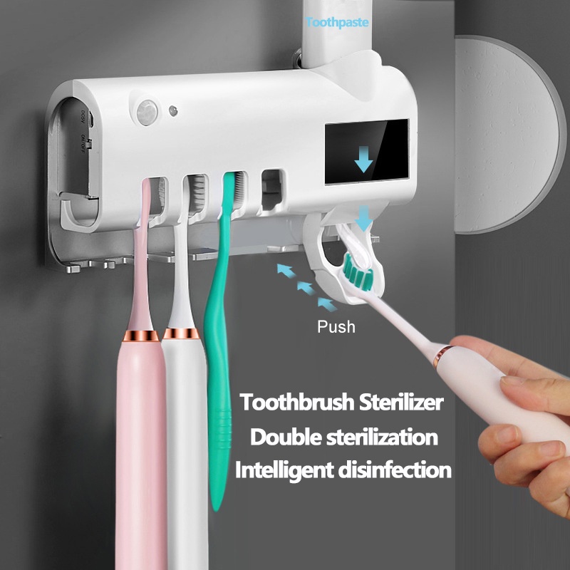 Toothbrush Sterilizer Solar Ultraviolet Toothpaste Automatic Dispense ...