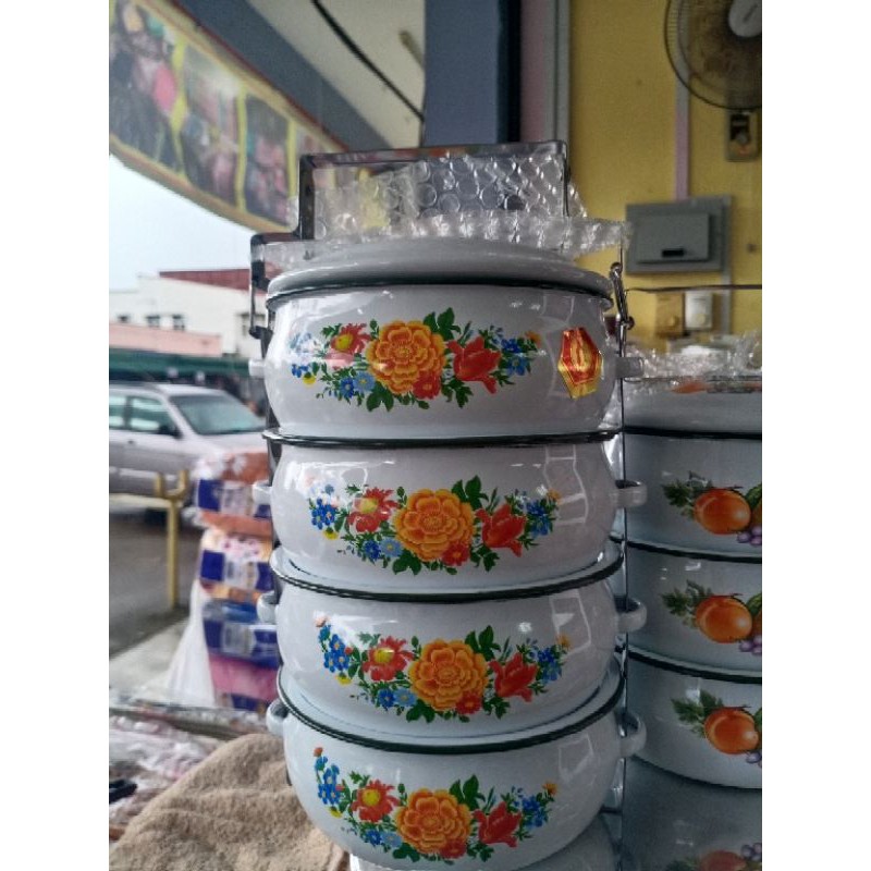 MANGKUK TINGKAT PUTIH BUNGA KLASIK BERCORAK MATERIAL AYAN, VIRAL !!BOWL ...