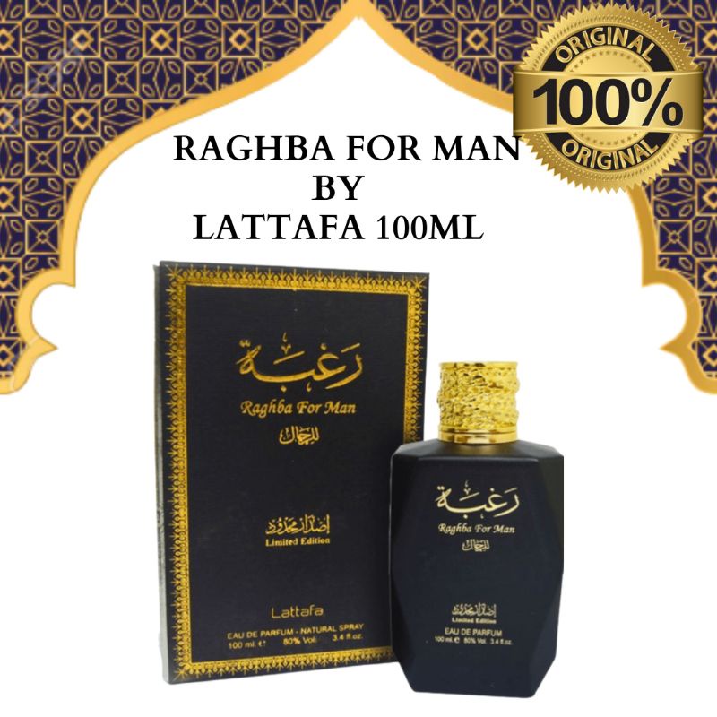 [💯 ORIGINAL ARABIC PERFUME] Raghba for Man by Lattafa 100ml | Shopee ...