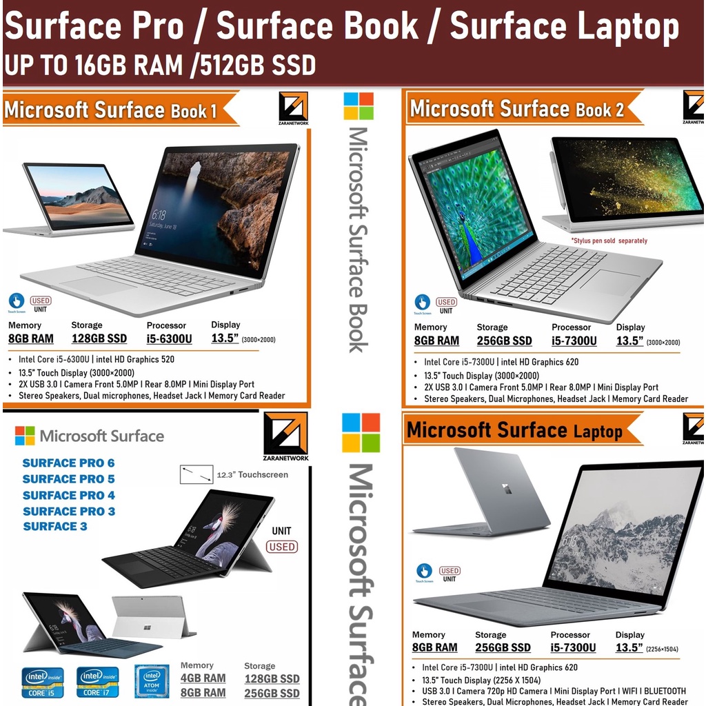 MICROSOFT SURFACE BOOK / PRO(6 / 7 / 7+ / 8 ) (1 YEAR WARRANTY T&C ...