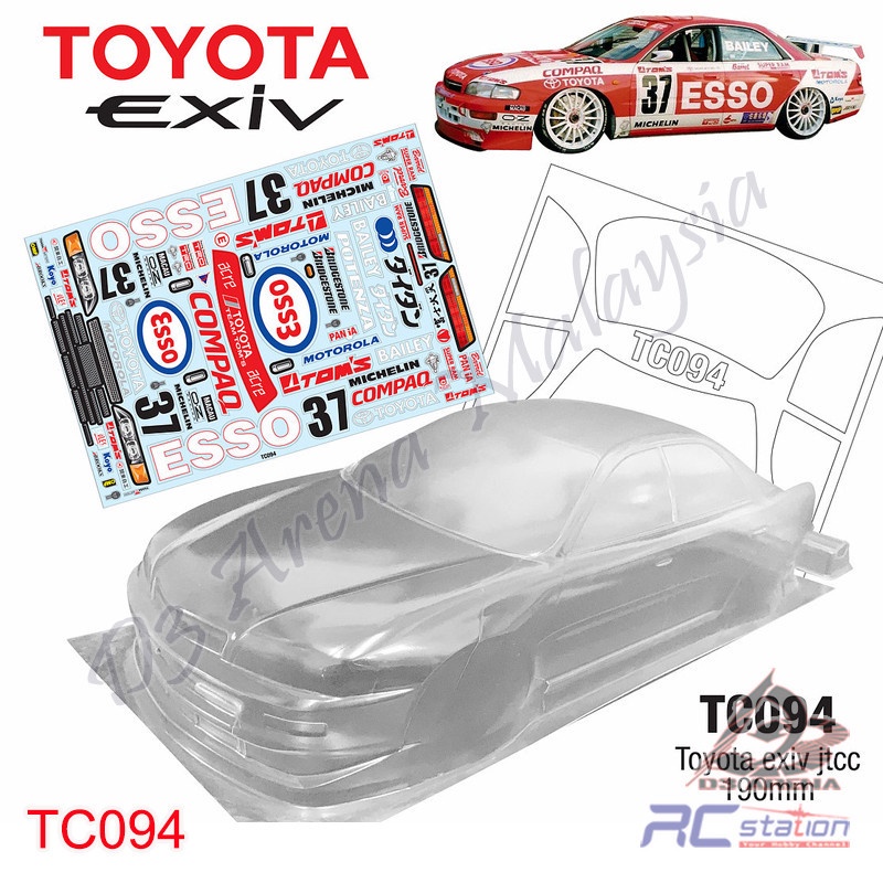 Team C Body Shell 1/10 Clear Body TC094 Toyota Exiv JTCC (Width 190mm ...