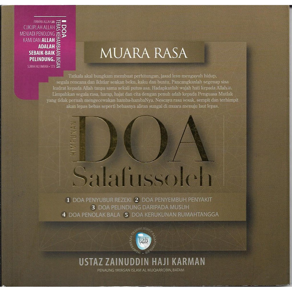 Muara Rasa | Himpunan Doa-doa Salafussoleh (USTAZ ZAINUDDIN HJ.KARMAN ...