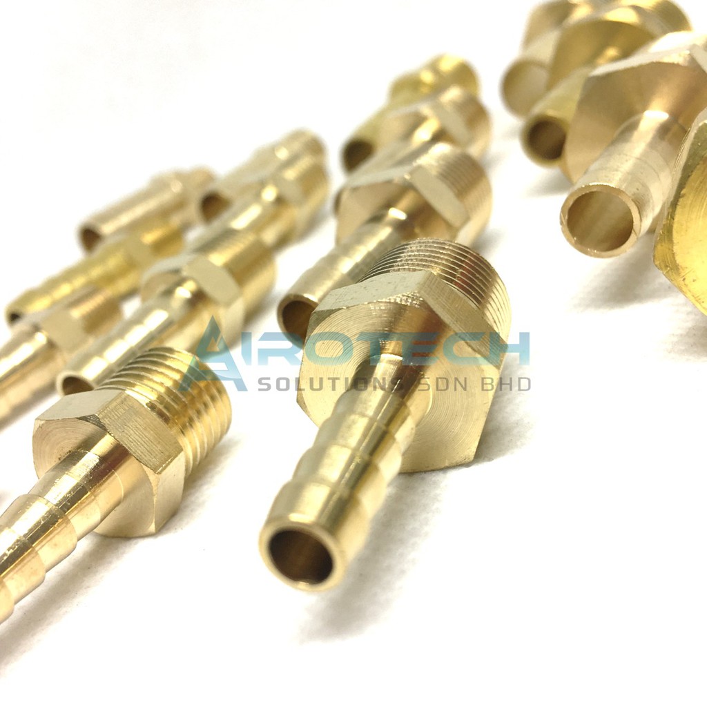 Brass Fitting Single Tail Barb Connectors Hose Thread Fitting Nipple ...