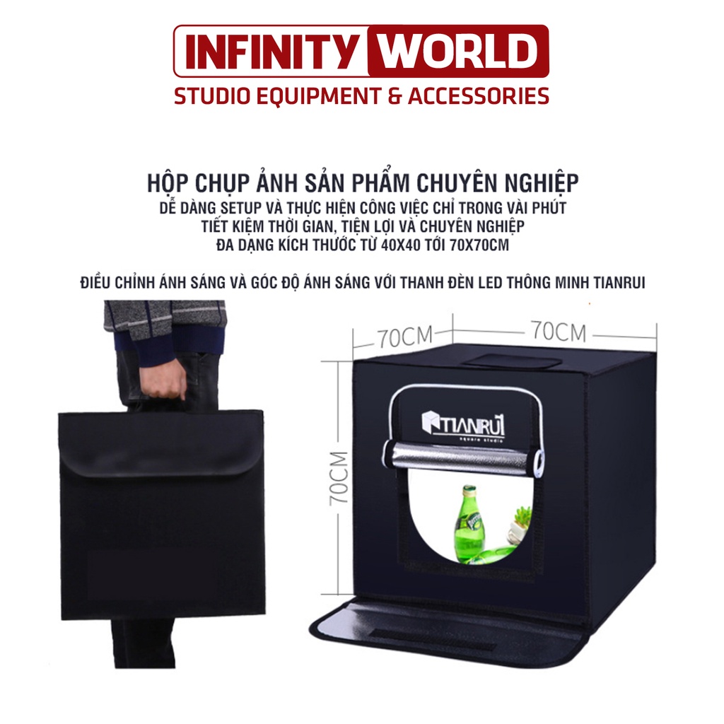 (Background Included) TIANRUI 70x70cm professional product photography ...