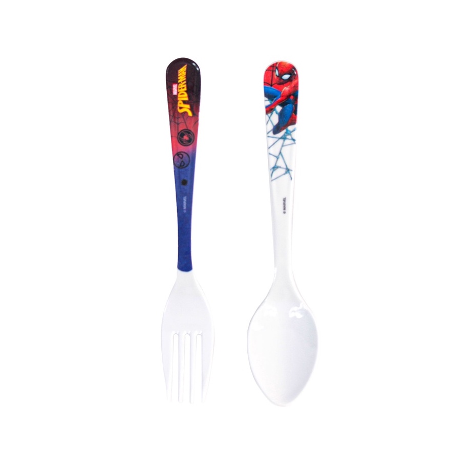 Marvel Spiderman Meal Set Plate Bowl Spoon & Fork Melamine Set Lunch ...