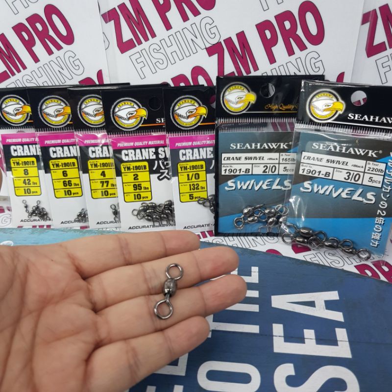 Seahawk YM-1901B Crane Swivel Black Fishing Swivel Kili Pancing ...