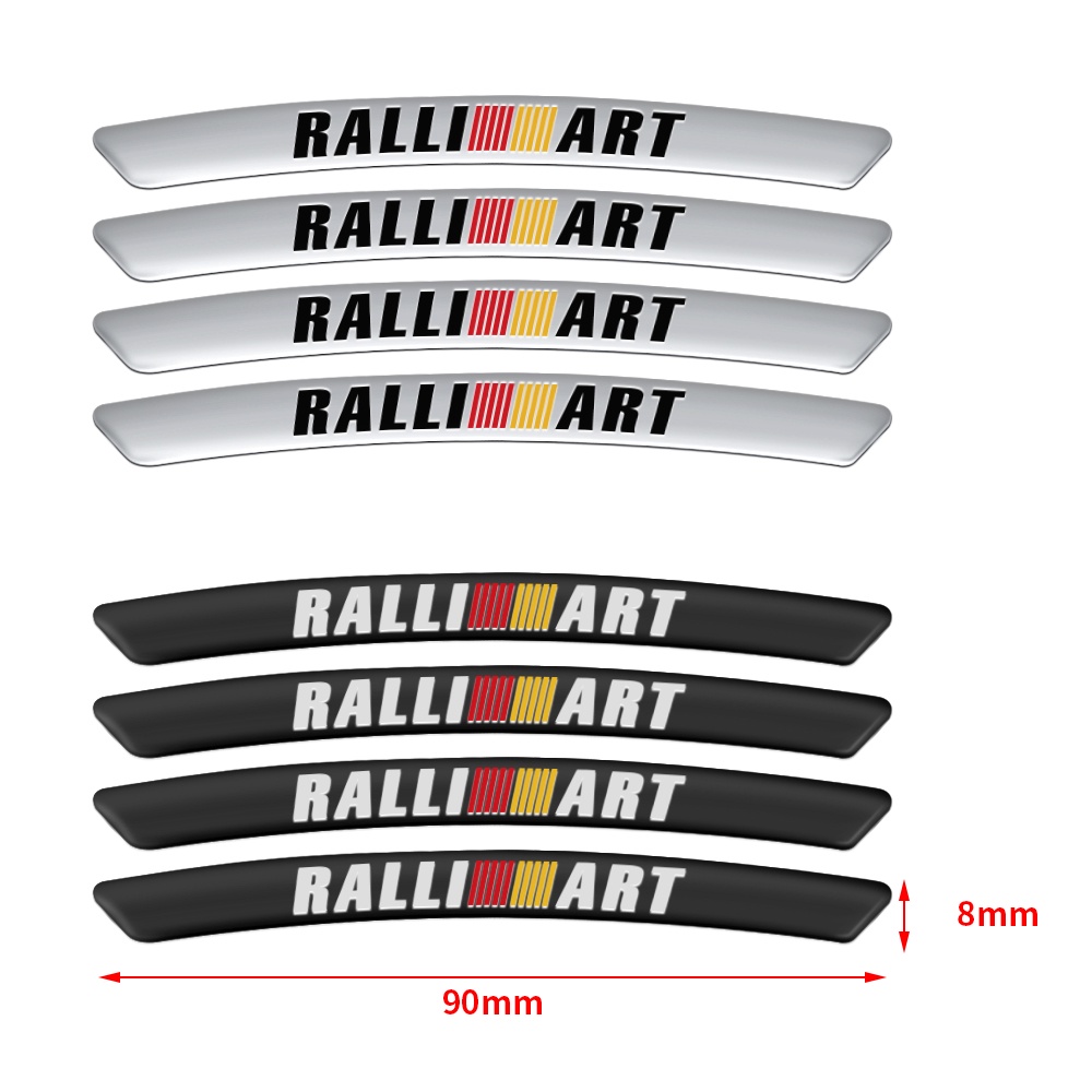 4pcs / set car wheel rim sticker racing car sticker for Ralliart ...