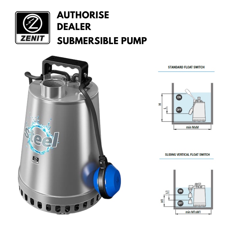ZENIT【DR STEEL 55 SERIES】 0.55kW Electric Submersible Pumps | Shopee ...