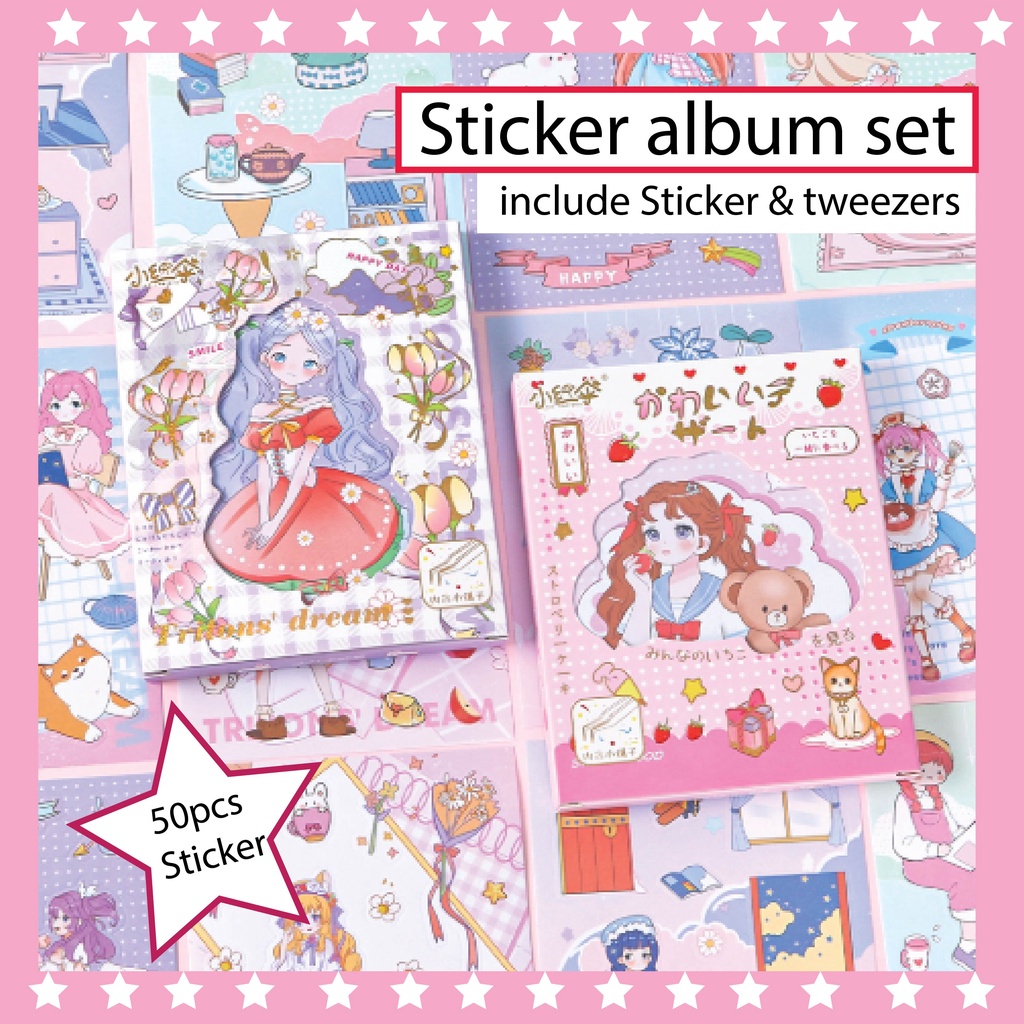 50pcs Sticker Book Tape Sticker Storage Book Journal Sticker Collection ...