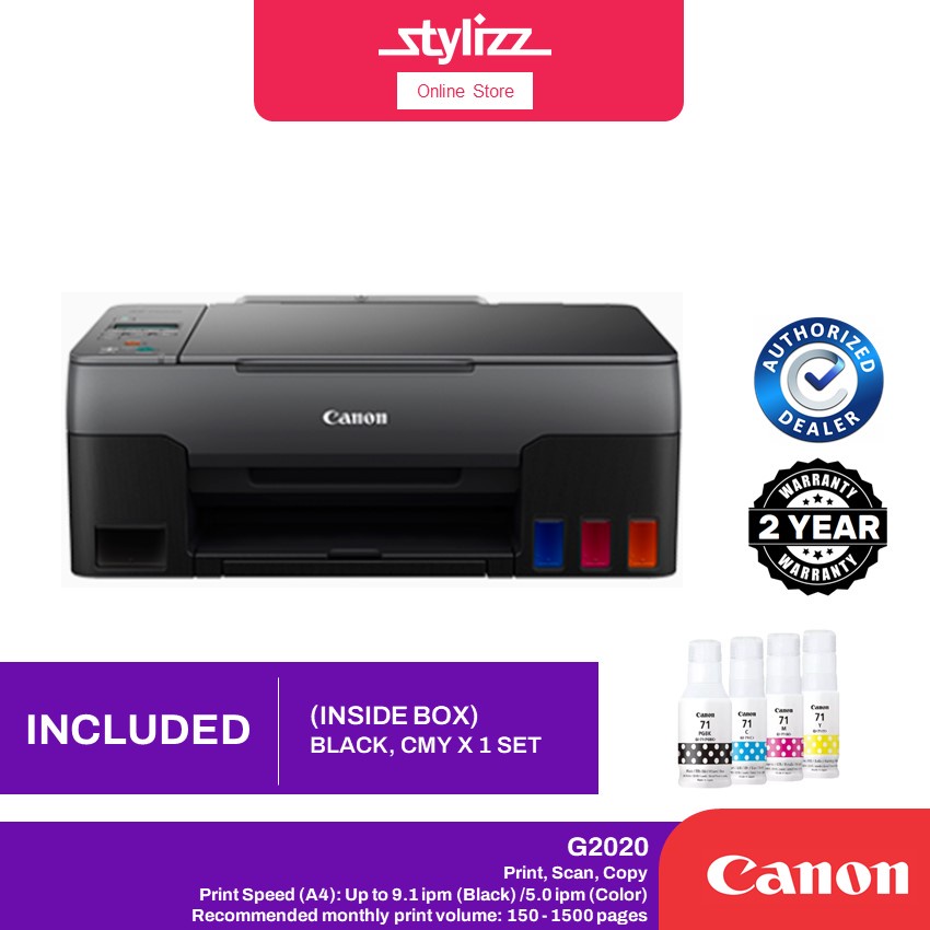 CANON PIXMA G2020 EASY REFILLABLE ALL IN ONE INK TANK PRINTER (PRINT ...