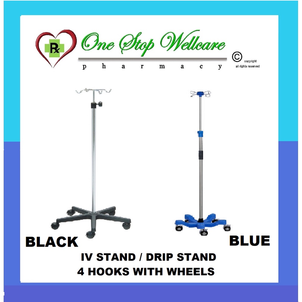 IV STAND / DRIP STAND 4 HOOKS WITH WHEELS | Shopee Malaysia