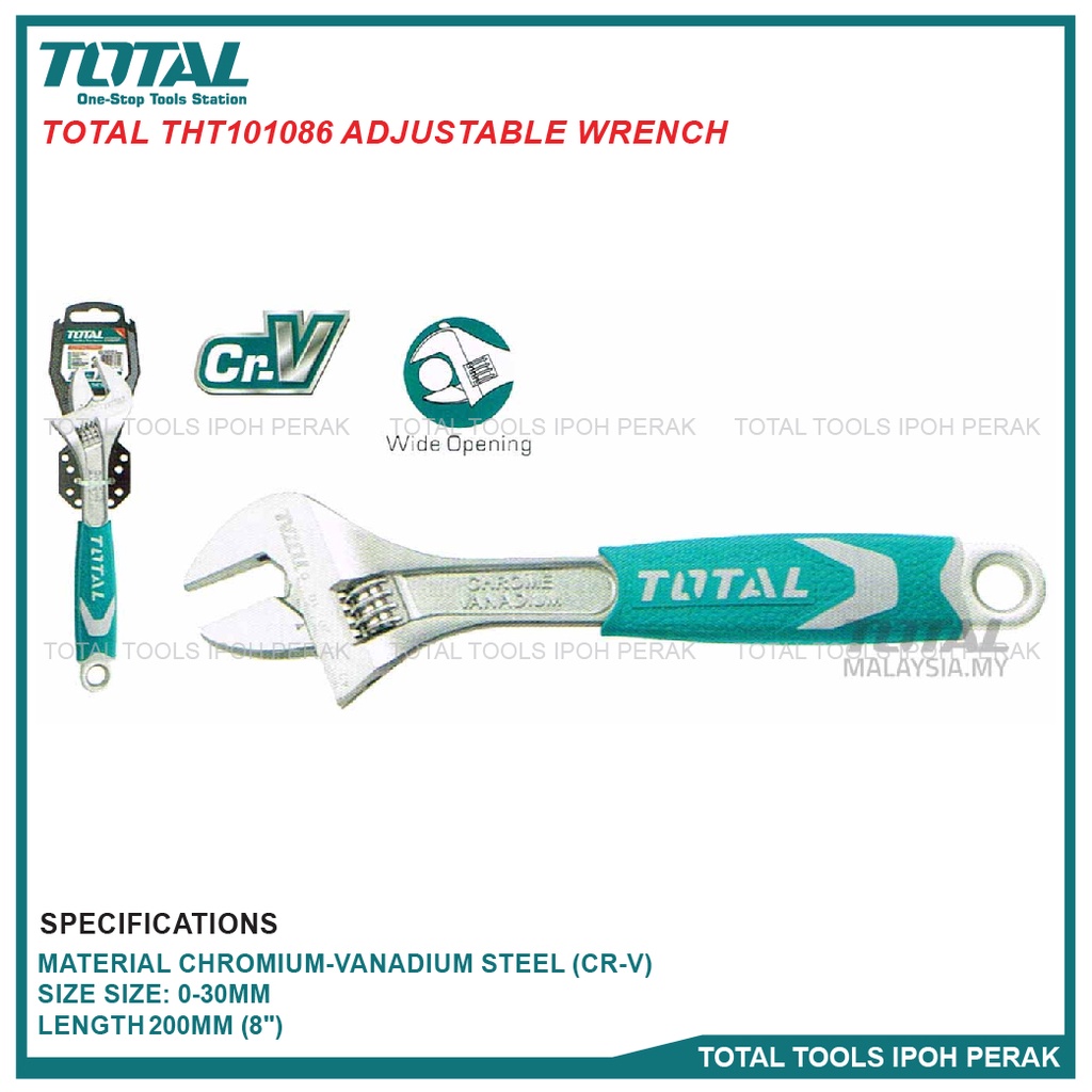 TOTAL Adjustable Wrench THT101086, THT101106, THT101126 | Shopee Malaysia
