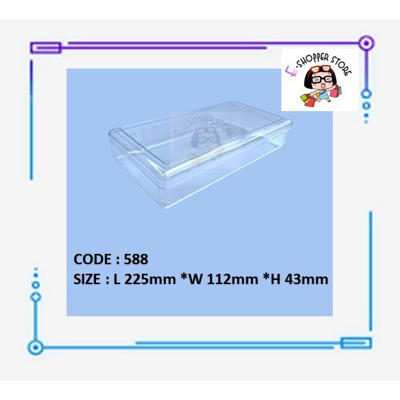 588 PS #1pcs Plastic Rectangle Transparent Container Cookies Container ...