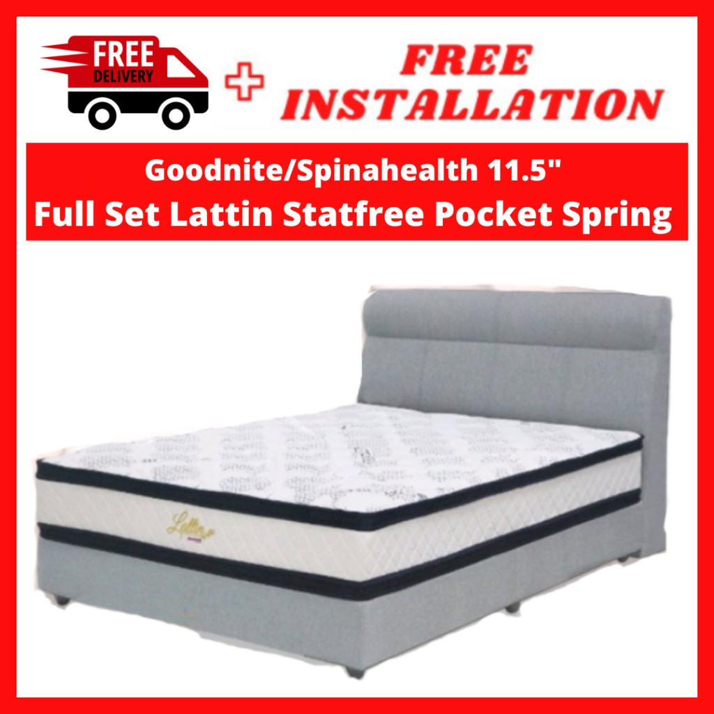 Goodnite/Spinahealth 11.5" Full Set Lattin Statfree Pocket Spring ...