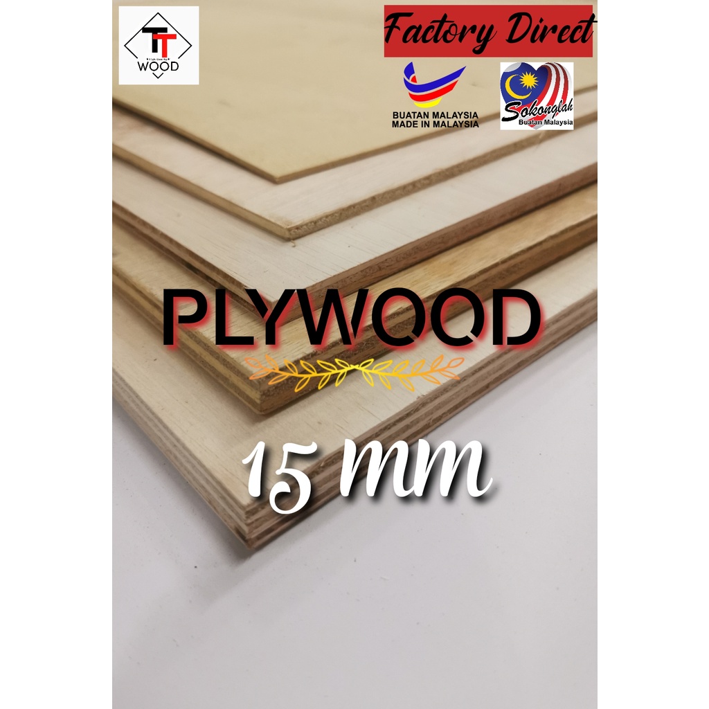 PLYWOOD 15mm Panel Wood Board Sheet Papan Kayu Timber/DIY Papan Rak ...