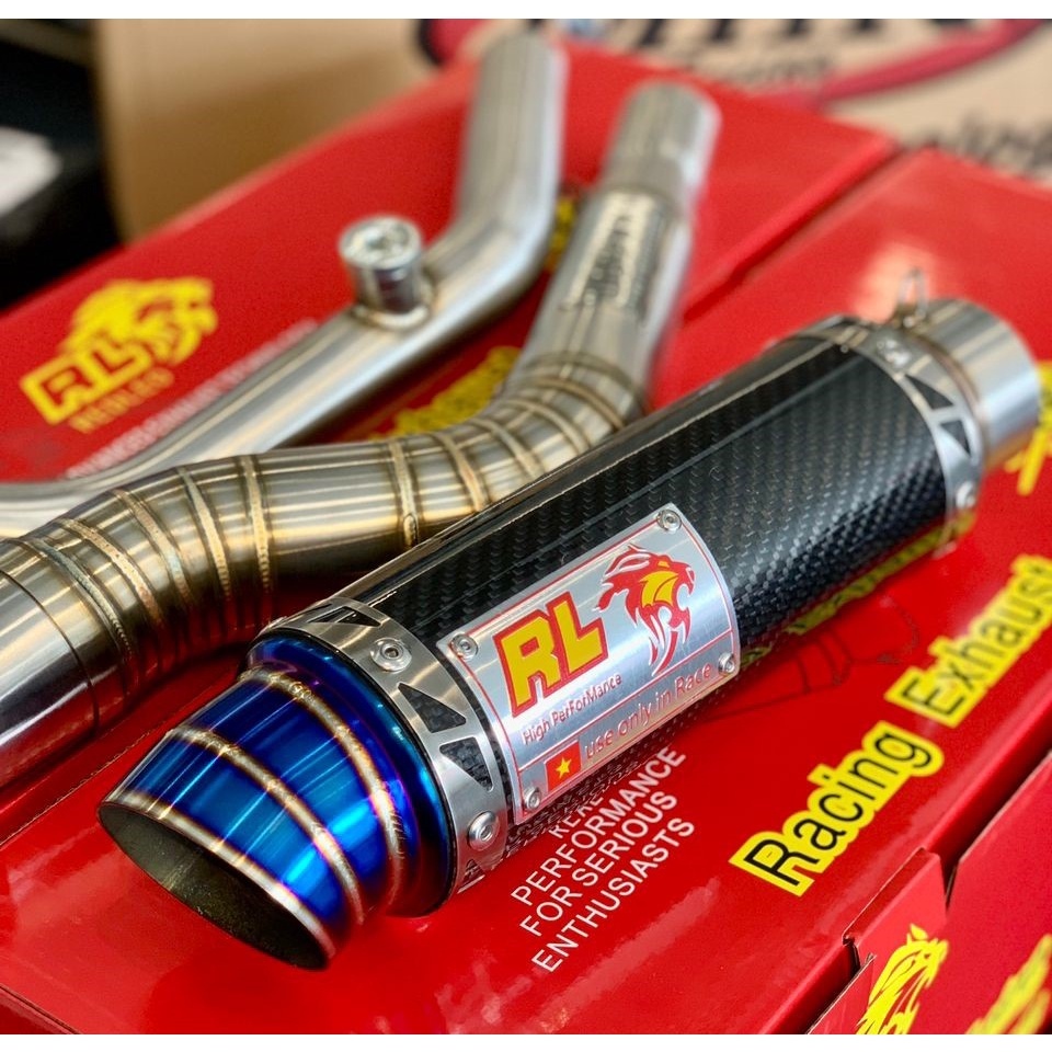 RED LEO ESR RACING OPEN BOTTLE SHORT EXHAUST Y15ZR/LC135 CARBON BLACK ...