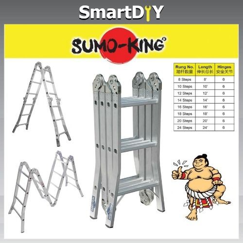 8/10/12/14/16/18/20/24 Steps Heavy Duty Multi Purpose Ladder Multi ...