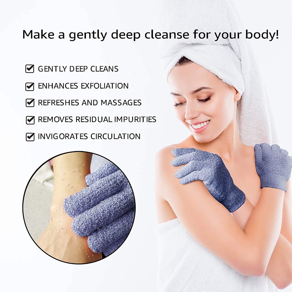 Sarung Tangan Penggosok Berus Daki Badan Bath Exfoliating Gloves Shower ...