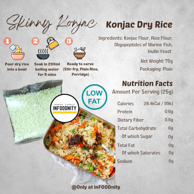 SKINNY KONJAC Noodles Shirataki Noodles Mee Konjac Rice Mi Konjac Nasi ...