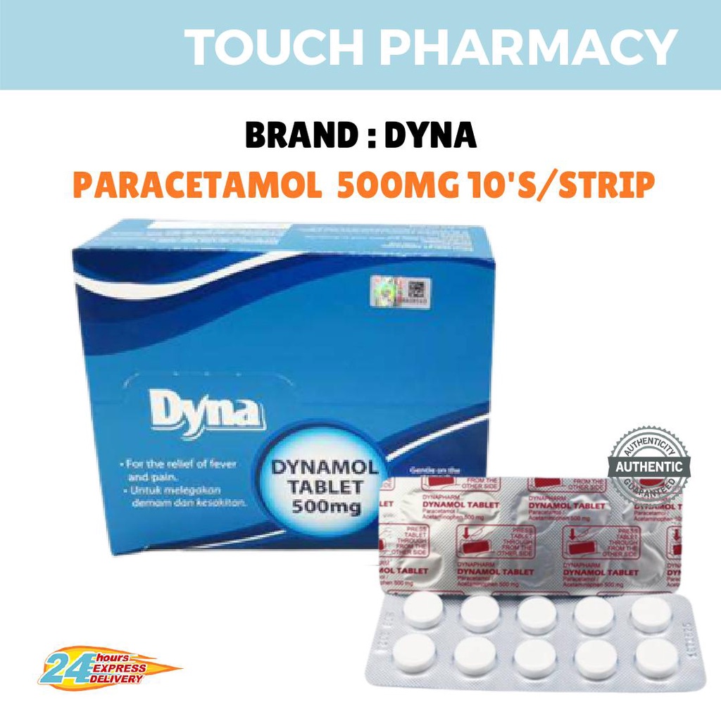 DYNA PARACETAMOL 500MG 10'S/STRIP/100'S 1 BOX | Shopee Malaysia