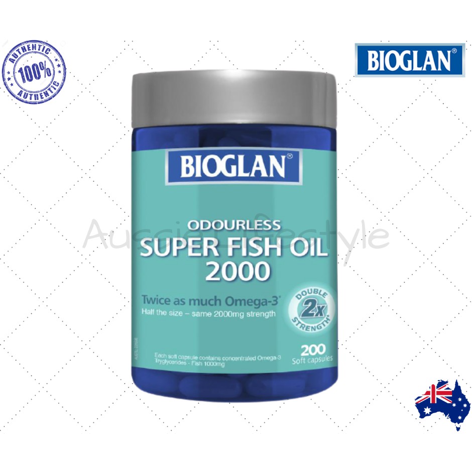 [100% AUTHENTIC] BIOGLAN Odourless Super Fish Oil 2000 (200 soft ...