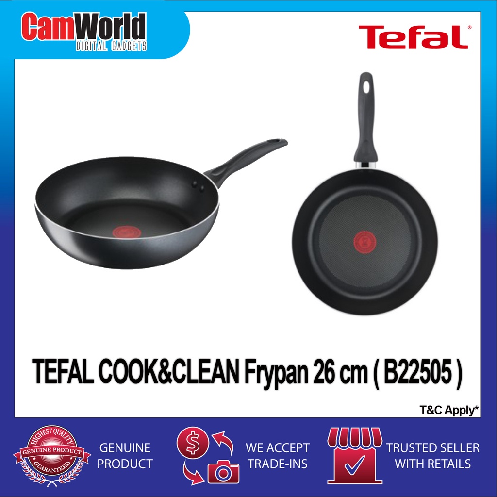TEFAL COOK&CLEAN Frypan 26 cm ( B22505 ) | Shopee Malaysia