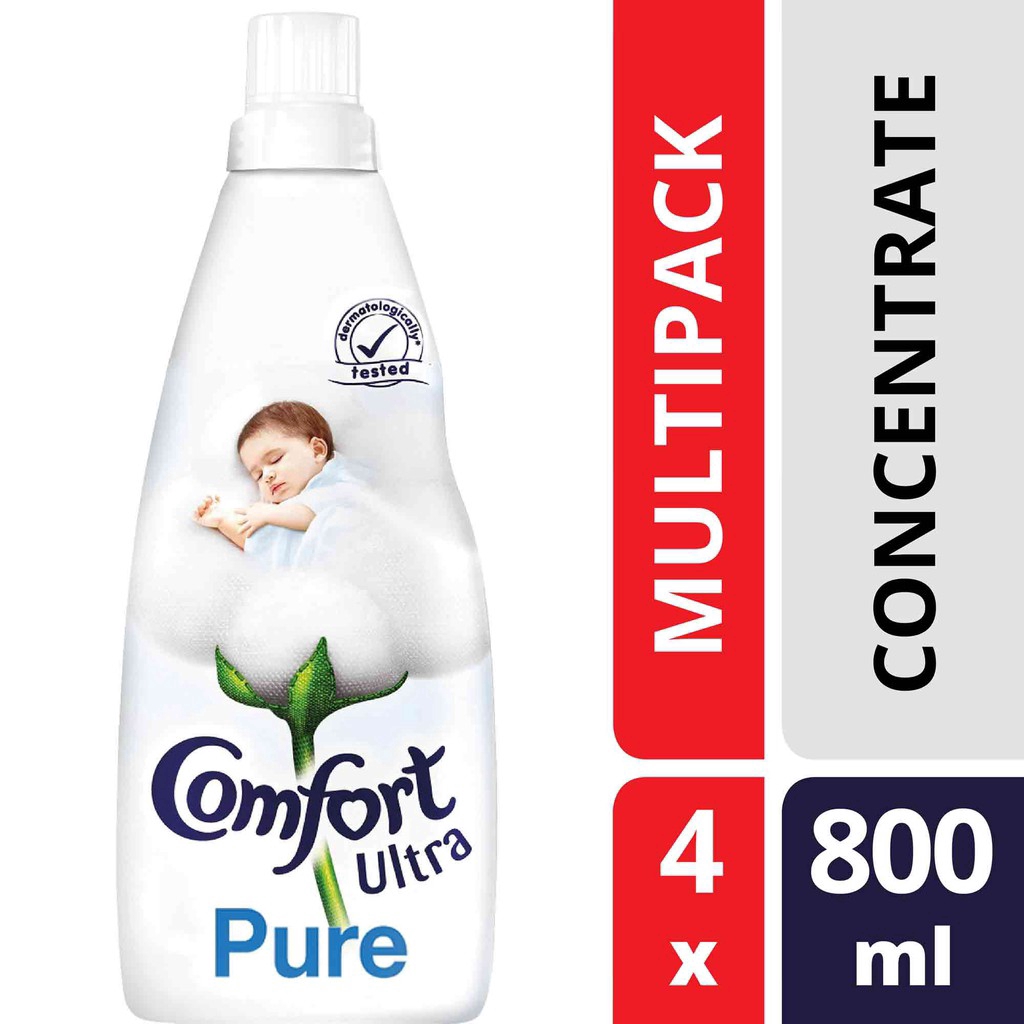 Comfort Concentrate Fabric Softener - Ultra Pure (800ml x 4) | Shopee ...