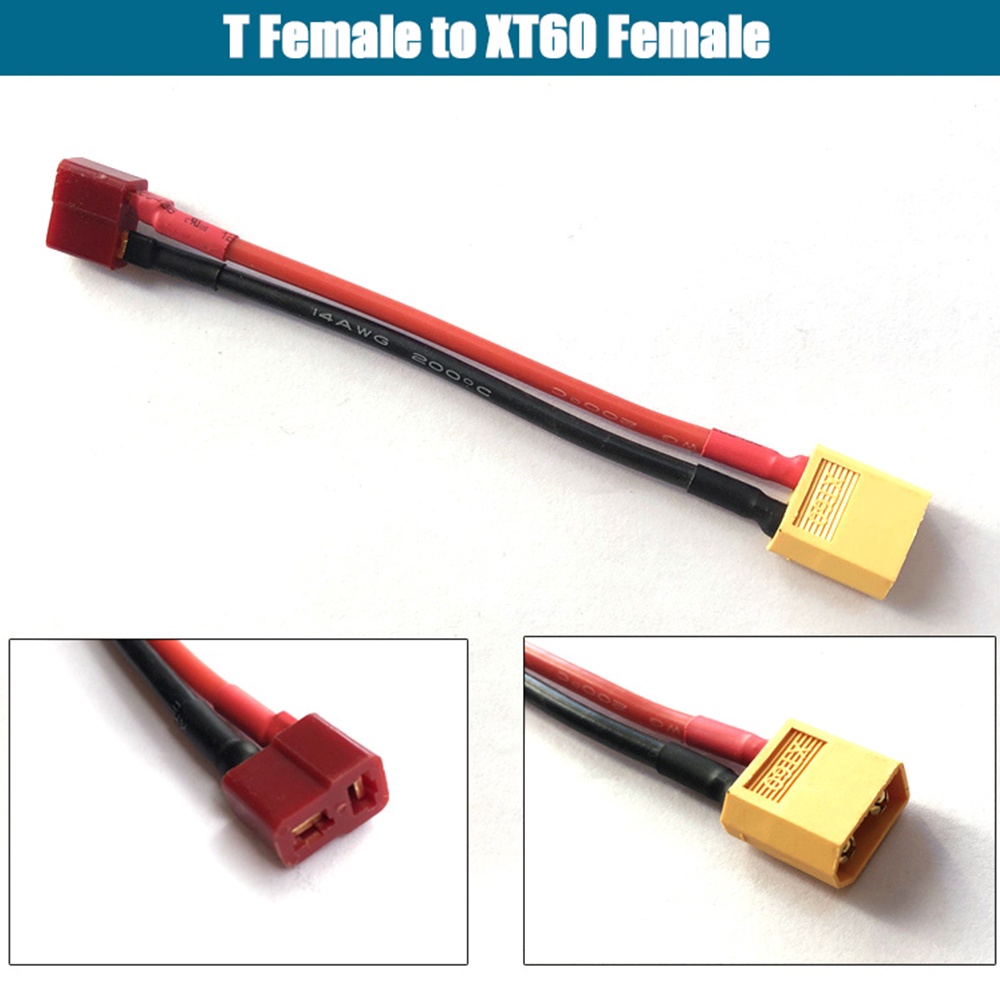 XT60 EC5 EC3 T Deans 4.0mm 3.5MM JST SM Tamiya Plug Female to Male Adapter Connectors 10 12 14 ...