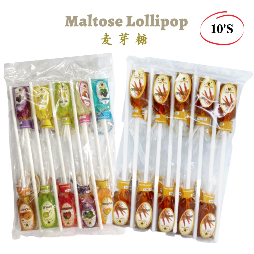 MIXED FRUIT MALTOSE LOLLIPOP CANDY/ ORIGINAL MALTOSE LOLLIPOP / 传统口味麦芽糖 ...