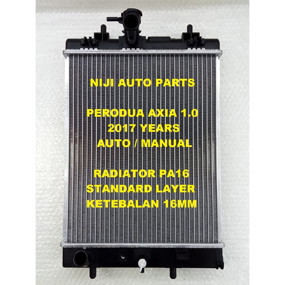 Radiator Axia Auto / Manual 2017 Years Tangki Air Kereta Ketebalan PA16 ...