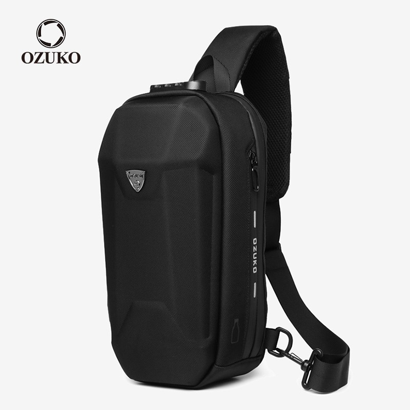 OZUKO Hard Shell Fashion Men Shoulder Bag Anti-Theft Waterproof USB ...