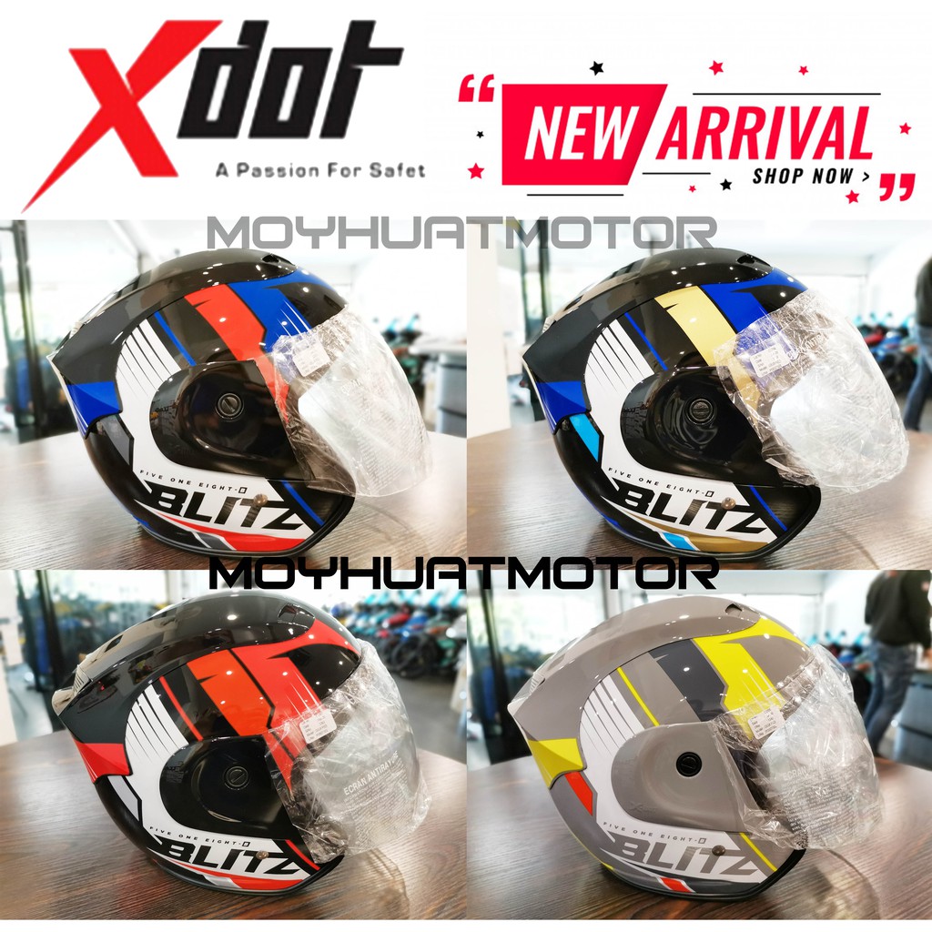 XDOT NEW HELMET WITH SIRIM 🔥 XDOT HELMET G518B BLITZ WITH VISOR / RED ...