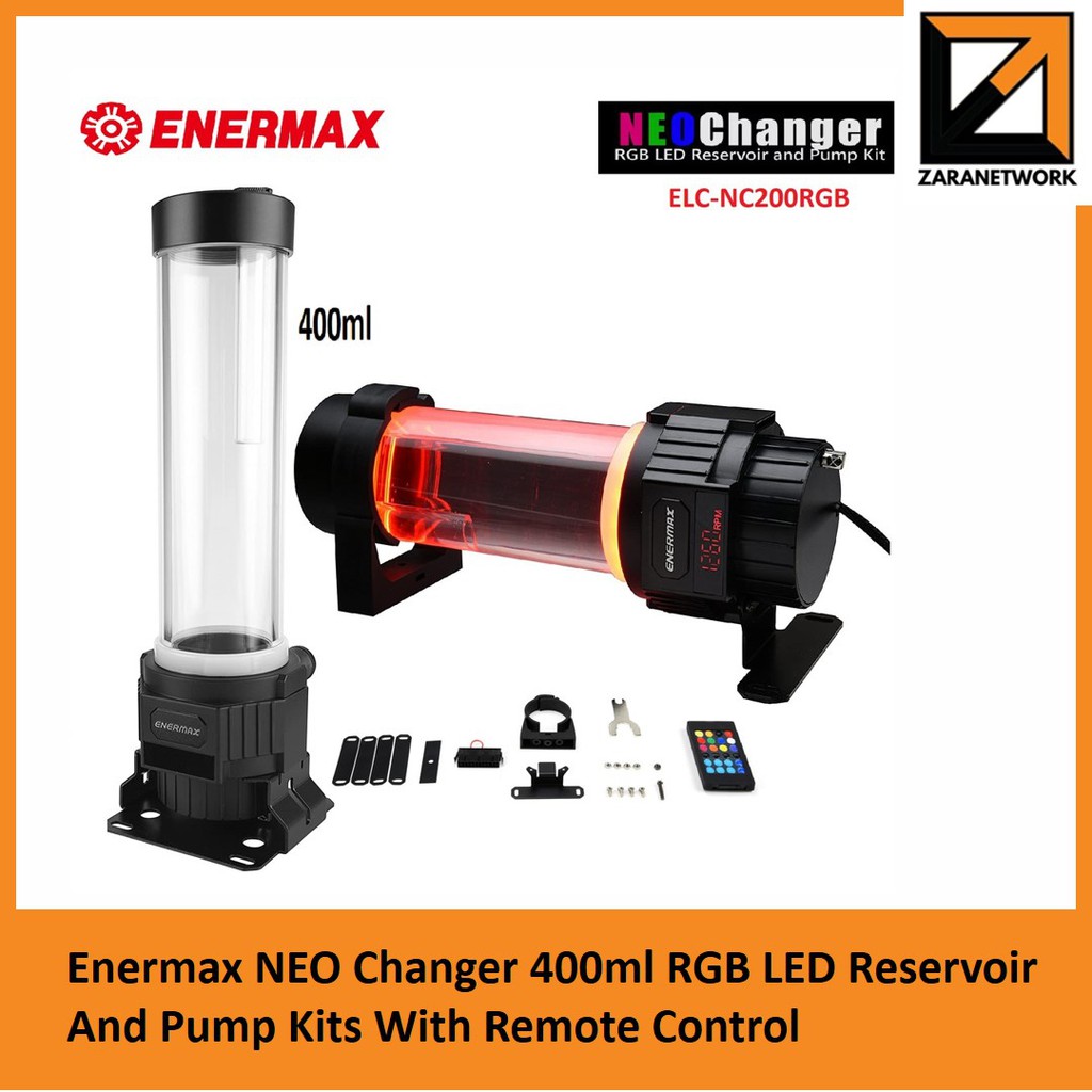 Enermax NEOChanger 400ml RGB LED Reservoir and Pump Kits with Remote ...