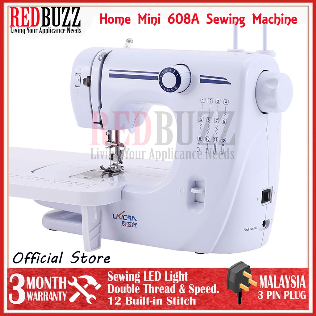 REDBUZZ Sewing Machine FHSM 608A Pro Upgraded 12 Sewing Portable Mini Sewing Machine Mesin Jahit ...