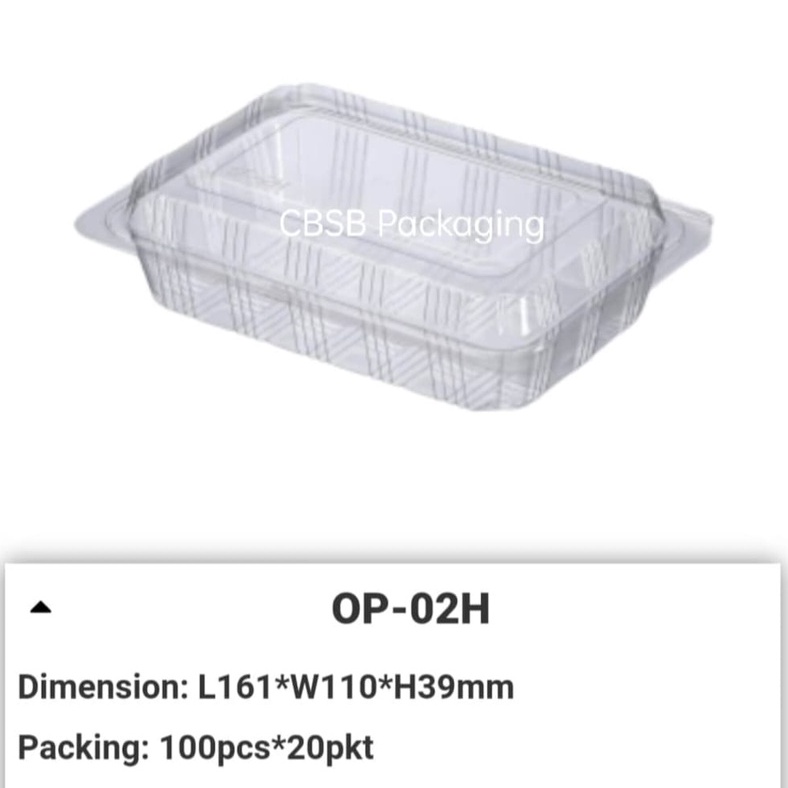 RENEQ OPS 2H DISPOSABLE CLEAR PLASTIC FOOD BOX / CAKE / KUIH MUIH (100PCS) | Shopee Malaysia