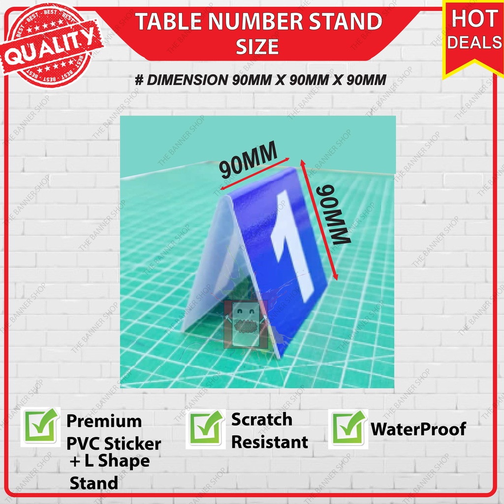 Table Number Stand, Table V Stand 90mm x 90mm | Shopee Malaysia