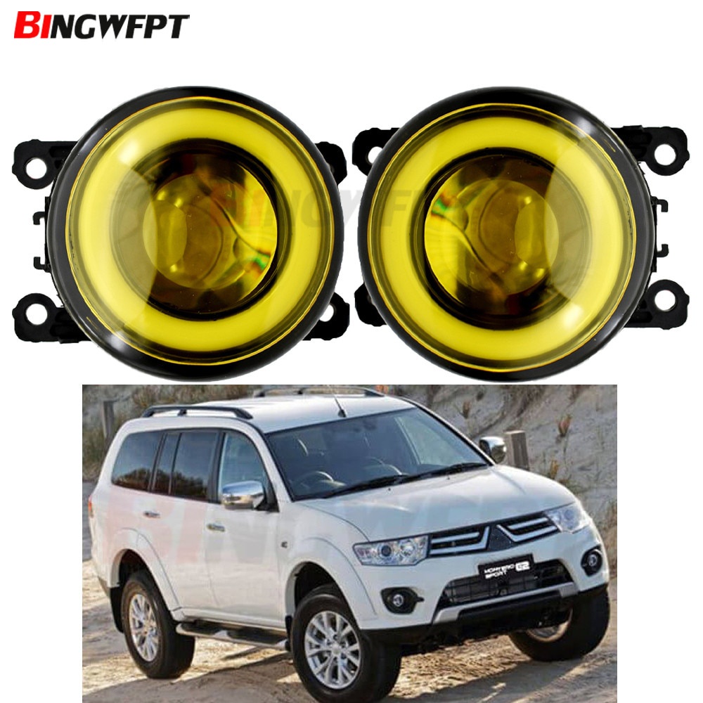 2x Car Accessories LED Front Fog Light Angel Eye For Mitsubishi Pajero ...
