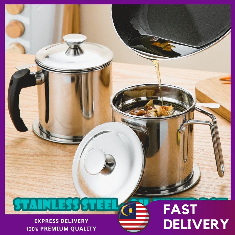 Stainless Steel Oil Pot Filter Penapis Minyak Stainless Steel Cooking ...