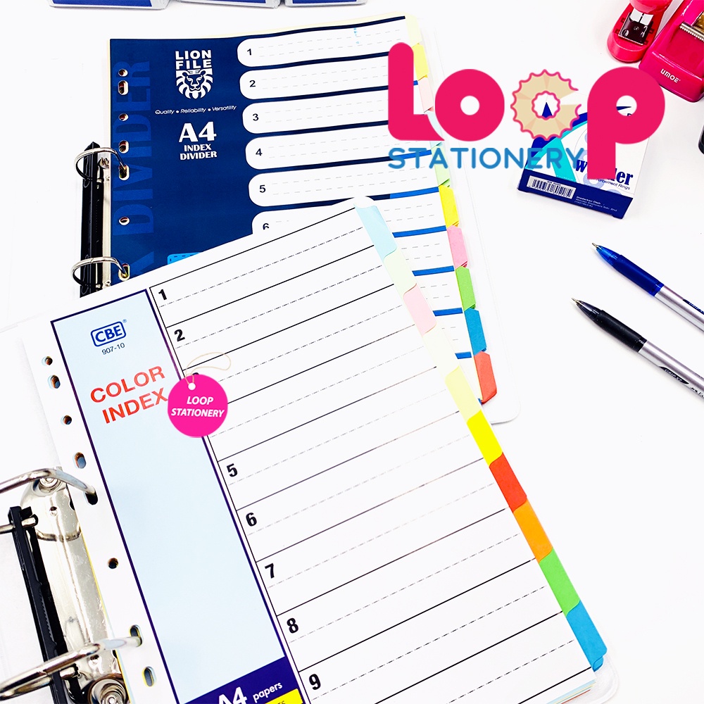 Lion Index Divider Filing 10 Set in 5 Colour | Shopee Malaysia