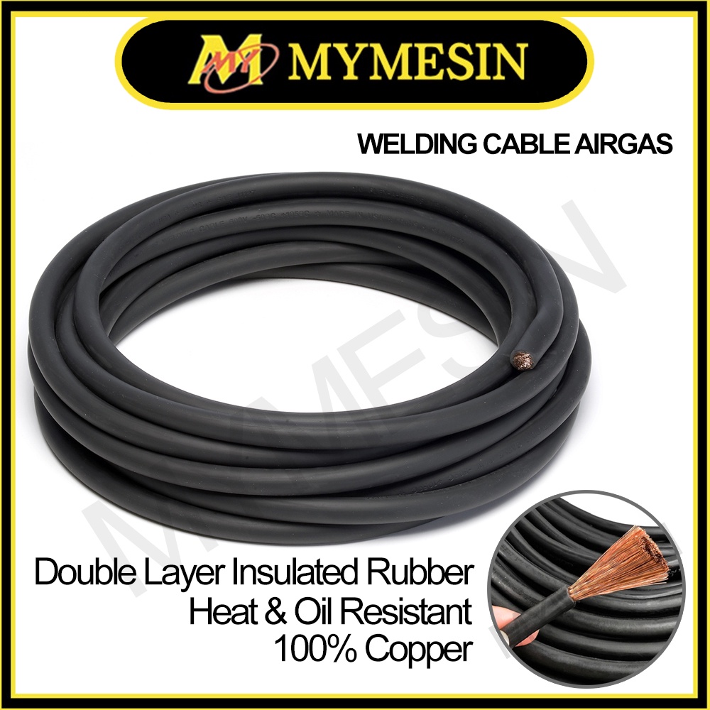 MY Welding Cable 100% Pure Copper Airgas Double Layer Rubber Black ...