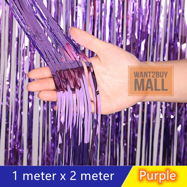🇲🇾 🏆 Foil Rain Curtain Metallic Birthday Wedding Balloon Festival Wall ...