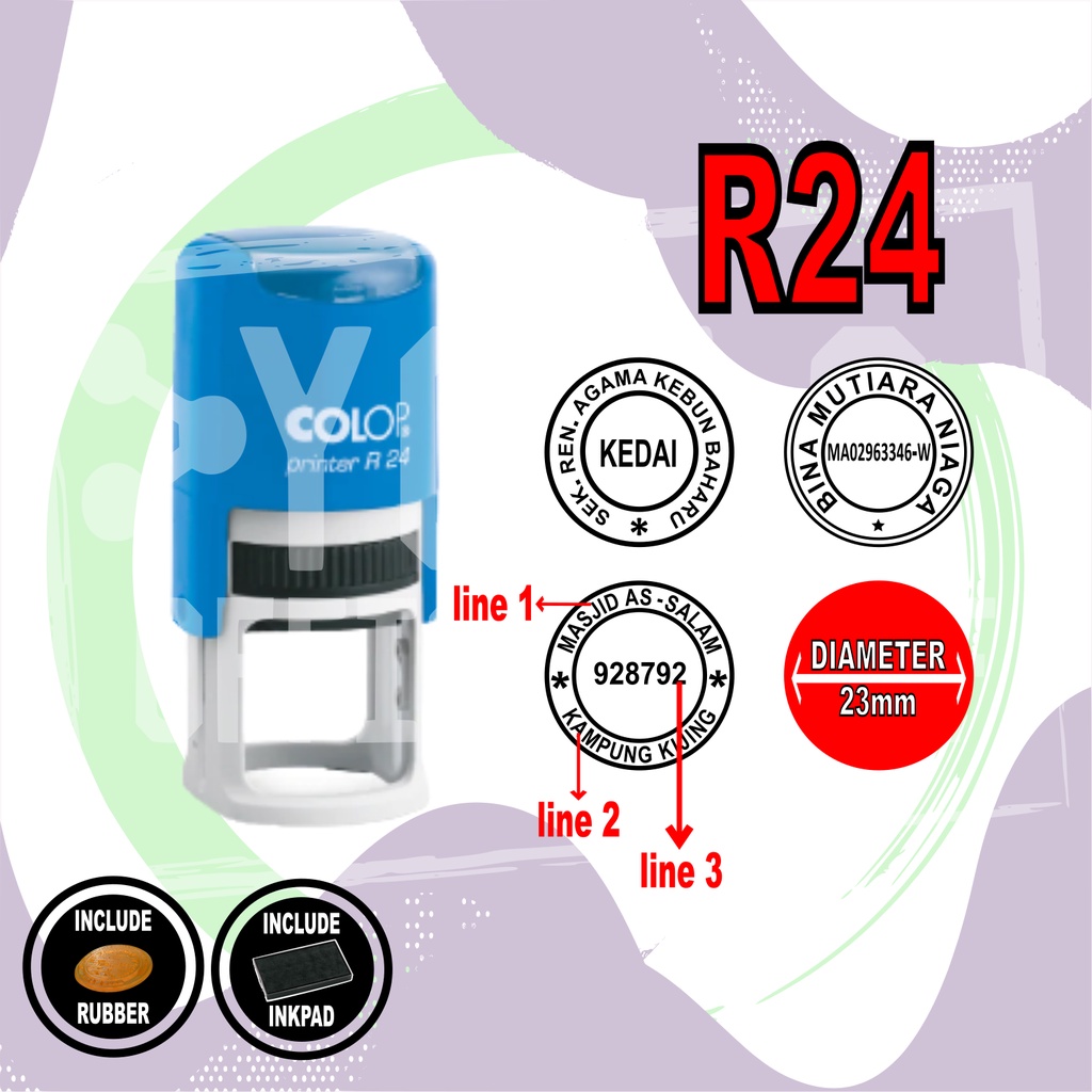 Cop bulat self inking berkualiti tinggi, Cop bulat SSM Chop Bulat Round Jenama : COLOP Austria ...