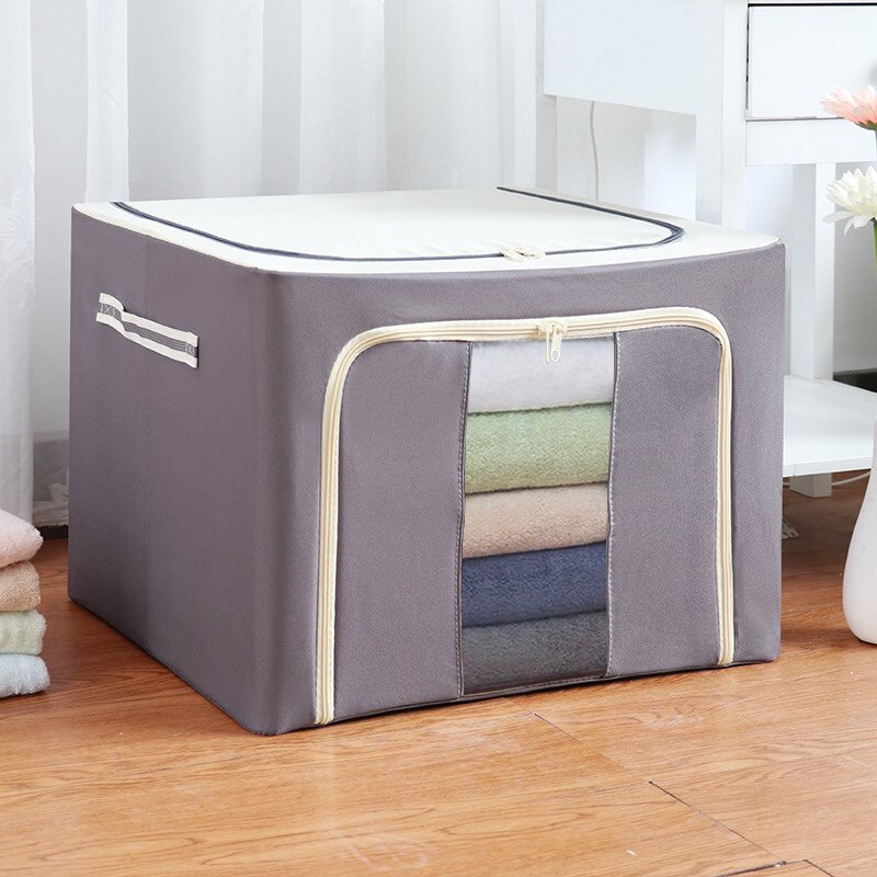 《Mega Deal》24/66/72/100L Large Storage Box Foldable Oxford Box Steel ...