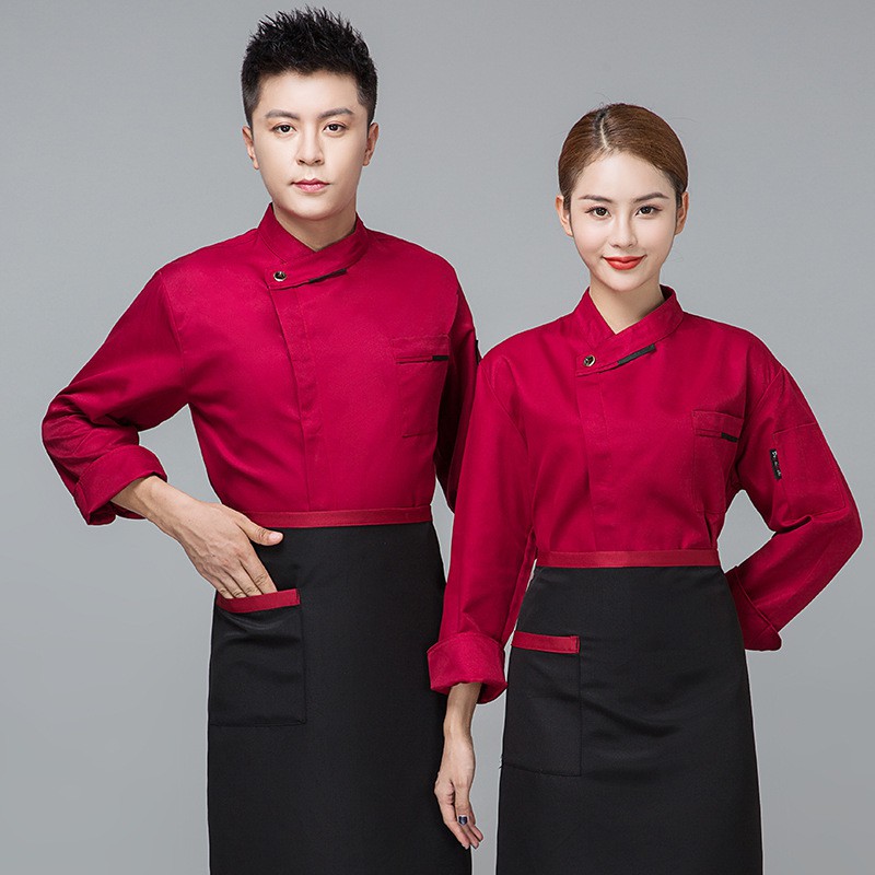 Chef's uniform long sleeve baking bakery restaurant men's and women's ...
