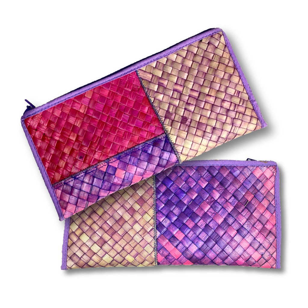 Mengkuang Zip Multi Purpose Woman Pouch Purse Purple Produk Kraftangan ...