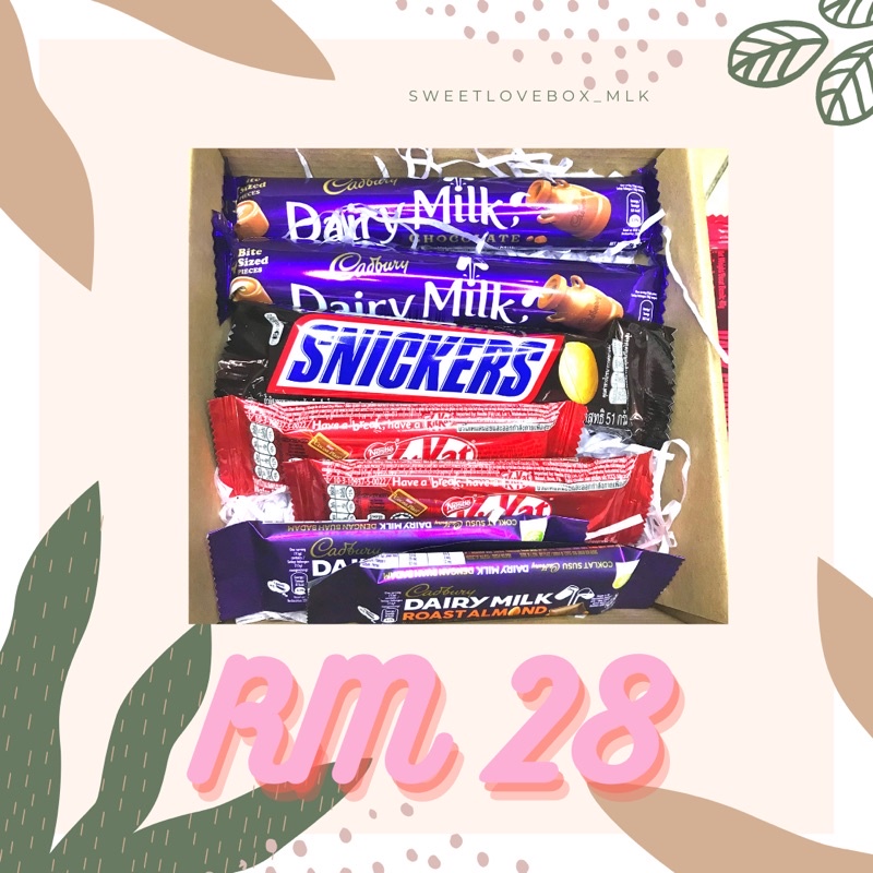 Chocolate Box/Gift box/Surprise Box/Love Box /Cadbury /Snickers/Kit kat ...