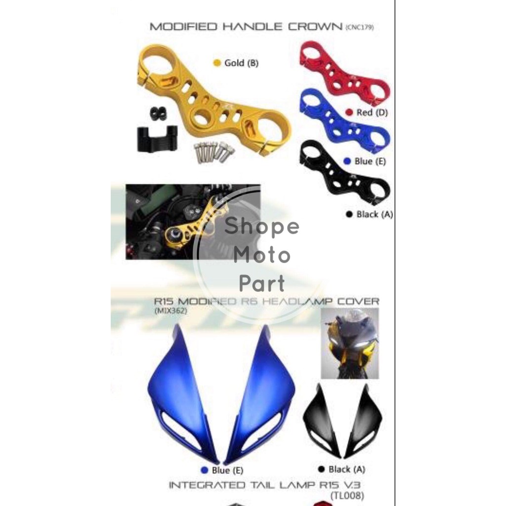 RAPIDO MODIFIED MODIFY HANDLE CROWN YAMAHA R15 V3 YZF-R15 R150 ALLOY ...