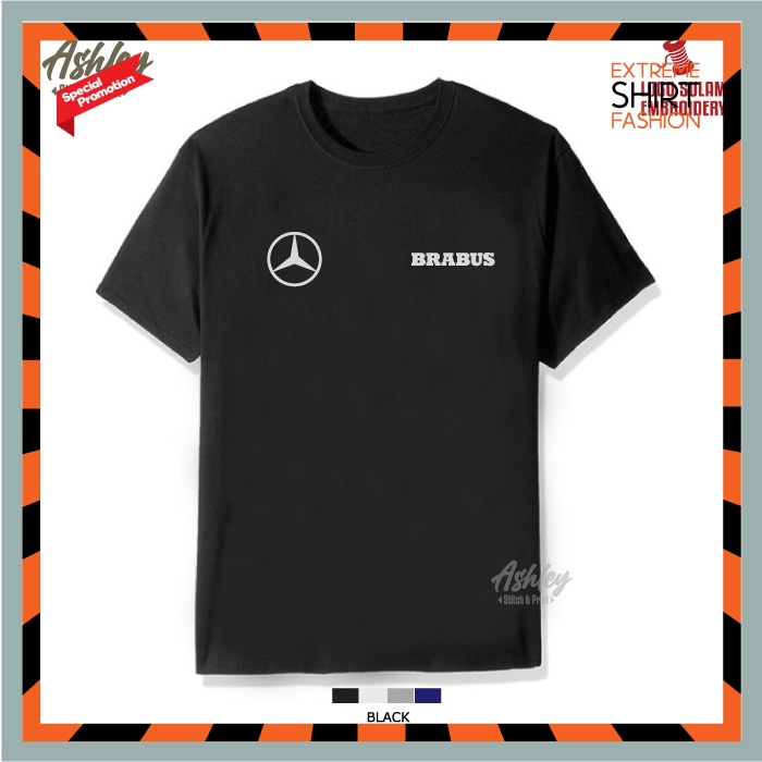 T Shirt Round Neck Sulam Mercedes Brabus AMG Performance G63 E63 C43 ...