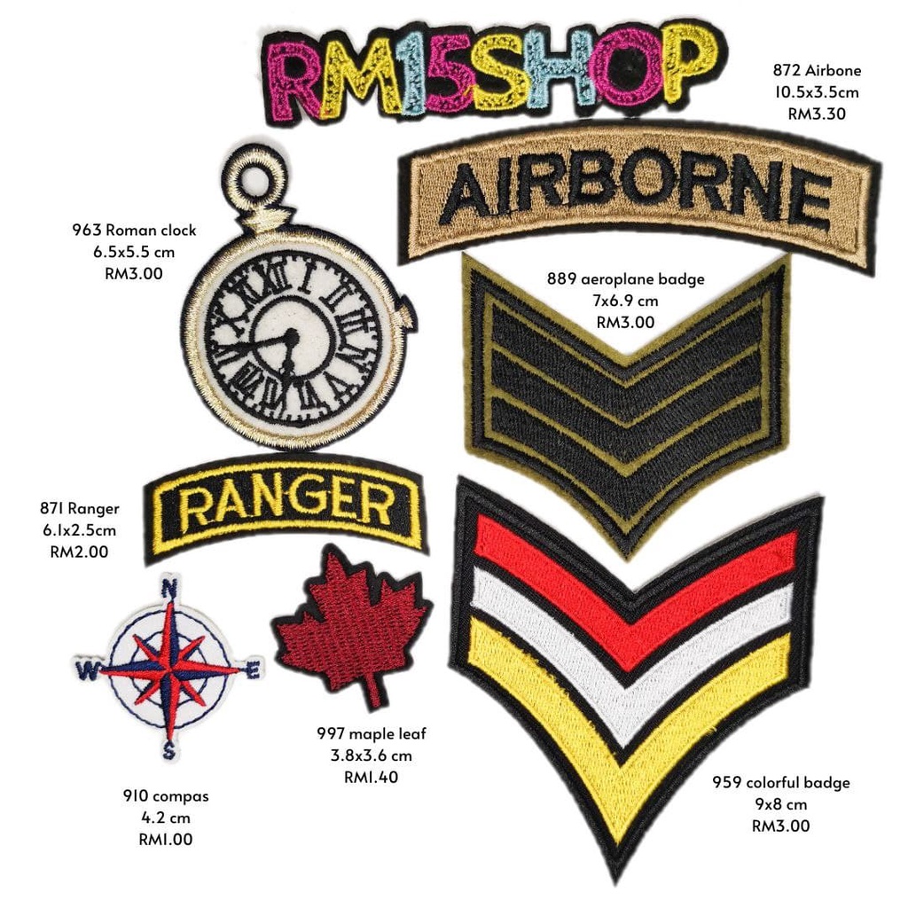 Iron On Patches Embroidery Design Ranger Compass Stopwatch Badge ...